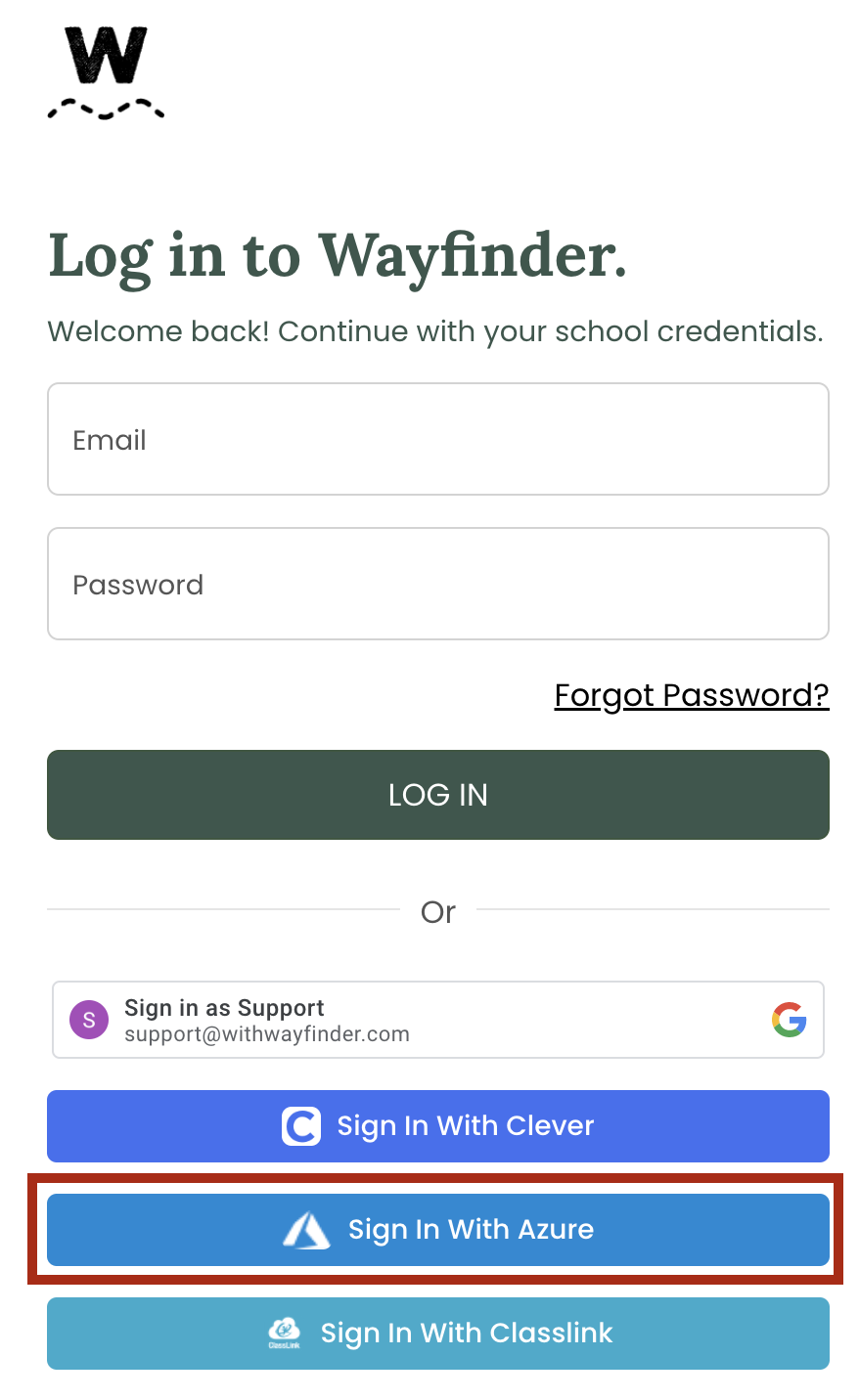 How to Log In with Microsoft Azure SSO – Wayfinder